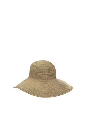 IBELIV Wide Brim Raffia Sun Hat - Beige