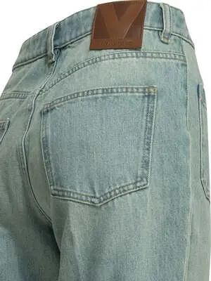 Valentino Garavani Straight Leg Jeans With Vlogo Buttons - Light Blue
