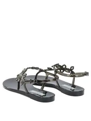 Menghi Galatea Jelly Embellished Thong Sandals