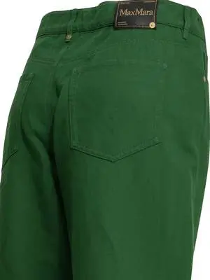 Max Mara Cotton-linen Blend Casual Trousers - Green