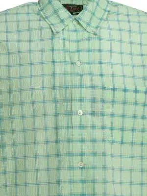 BEAMS Open Bd Nylon Airy Plaid" Casual Shirt
