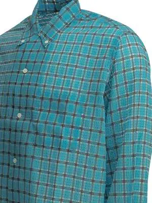 BEAMS Open Db Nylon Airy Plaid" Button-down Shirt