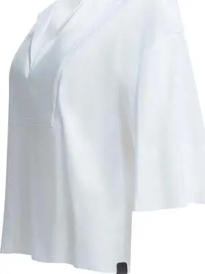 Max Mara Linen Blend Blouse With V-cut Inlay