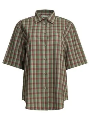 women's relaxed fit plaid shirts