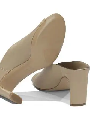 DEL CARLO Heeled Mules - Beige