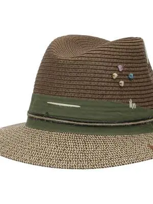 THE HAT GANG Two-tone Raffia Fedora