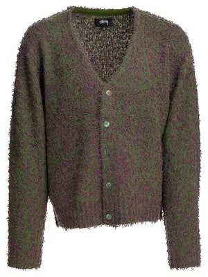 StÜssy Knitwear Cardigan With V-neck And Button Detail - Purple