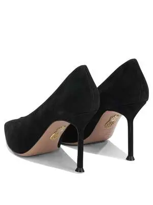 AQUAZZURA Voltaire 85mm Suede Pumps - Black