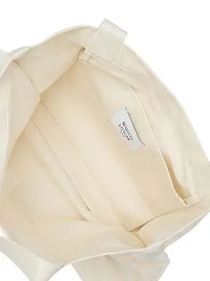 Maison Kitsuné Large Dressed Fox Canvas Shoulder Bag - Beige