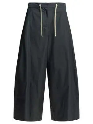 Max Mara Wide Leg Cotton Poplin Pants