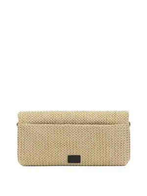 Pinko Woven Crossbody Bag With Gold Tone Clasp
