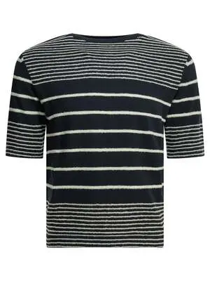 RAKKI Drummer' Boat Neck Striped Cotton Sweater