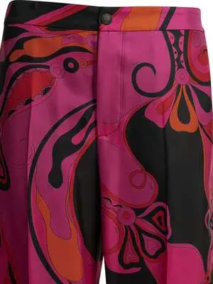 Emilio Pucci Orchidee Silk Twill Palazzo Pants