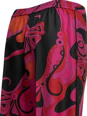 Emilio Pucci Orchidee Silk Twill Palazzo Pants