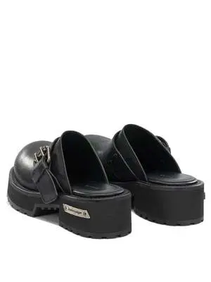 Balenciaga Venom' Sabot With Adjustable Buckle - Black