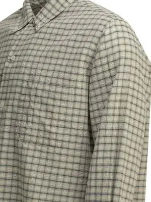 BEAMS Open Bd Sucker" Plaid Shirt - Beige