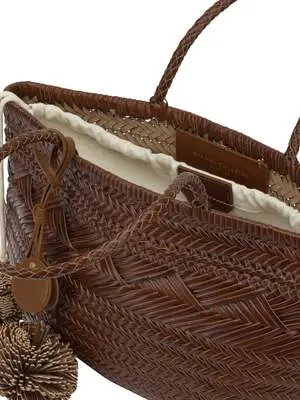 GIANNI CHIARINI Woven Leather Shoulder Bag With Drawstring Closure