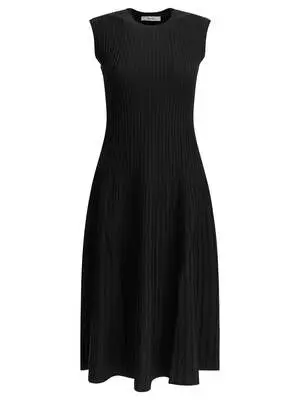 Max Mara Ribbed Knit Fit & Flare Midi Dress