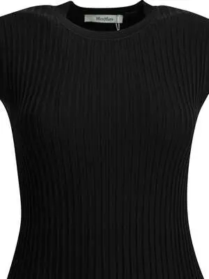 Max Mara Ribbed Knit Fit & Flare Midi Dress