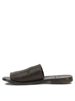 Moma Woven Nappa Leather Slide Sandals - Brown