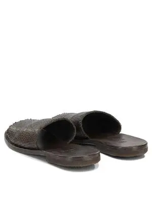 Moma Woven Nappa Leather Slide Sandals - Brown