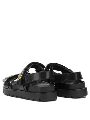 Tory Burch Leather Sandals With Buckled Straps
