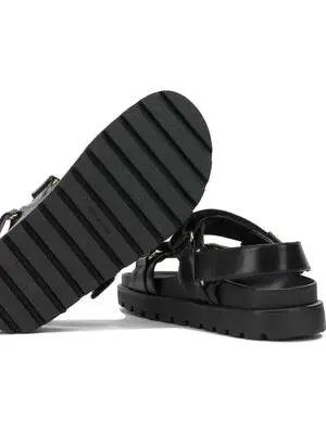 Tory Burch Leather Sandals With Buckled Straps