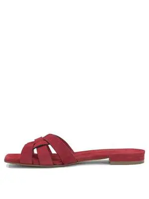 SERGIO LEVANTESI Norma Leather Slides - Red