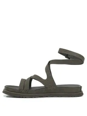 UGG Goldengaze Low Sandals With Crocodile-effect Embossed Leather And Adjustable Ankle Strap