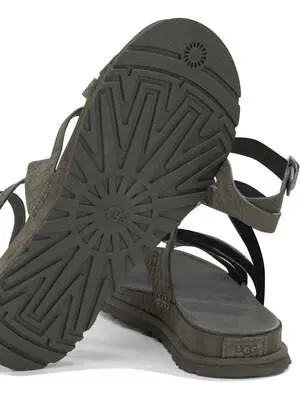 UGG Goldengaze Low Sandals With Crocodile-effect Embossed Leather And Adjustable Ankle Strap