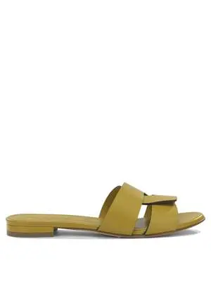 SERGIO LEVANTESI Aria Leather Slides - Yellow