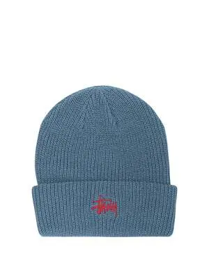 StÜssy Ribbed Beanie With Embroidered Logo - Blue