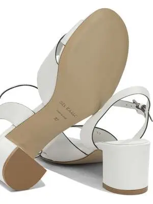 DEL CARLO Leather Block Heel Sandals