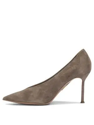 AQUAZZURA Voltaire 85mm Suede Pumps - Grey