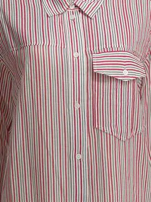 MARANT ETOILE Striped Cotton Voile Chemisier Dress - Red