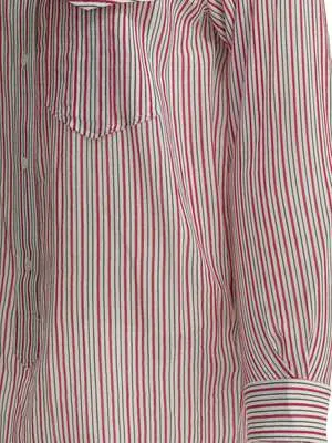 MARANT ETOILE Striped Cotton Voile Chemisier Dress - Red