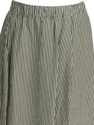 Apuntob Midi Skirt With Vertical Stripes - Black