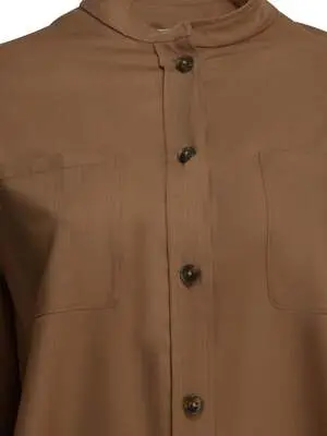 Herno Virgin Wool Mandarin Collar Shirt