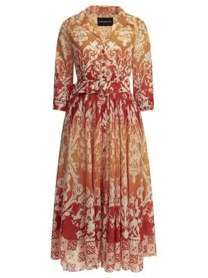 Samantha Sung Printed Cotton Midi Dress