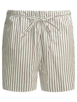Loulou De Saison Striped Cotton Shorts - White