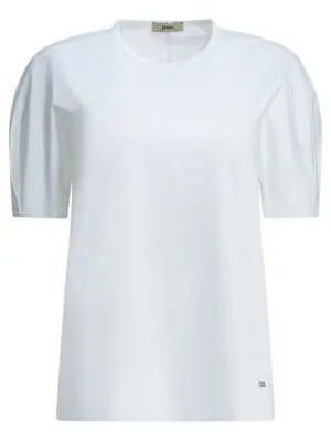 Herno Crewneck T-shirt With Balloon Sleeves - White