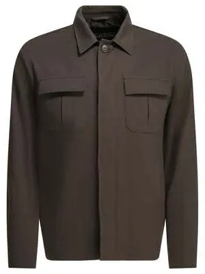 Herno Cotton Overshirt Jacket - Brown