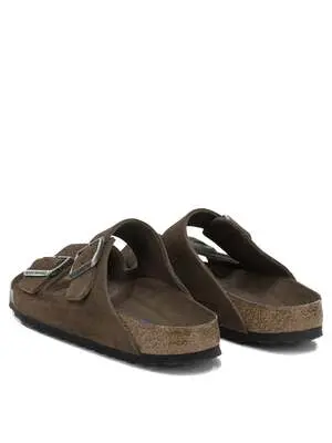 BIRKENSTOCK Arizona Soft Footbed Suede Sandals - Brown