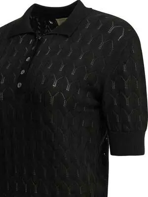 RAKKI California' Button-down Cotton Polo Shirt - Black