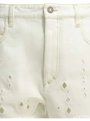 Isabel Marant Aecia' Embroidered Cotton Denim Shorts