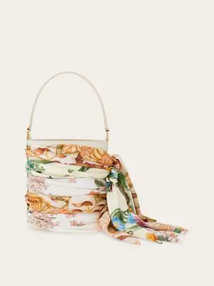 FERRAGAMO Mini Bucket Bag With Foulard Detail - Multicolor