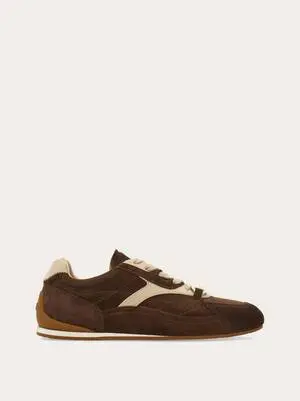FERRAGAMO Gancini Ornat Suede Sneakers - Brown