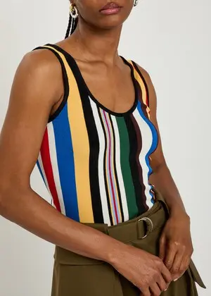 Loewe Striped Colour-block Fine-knit Tank Top