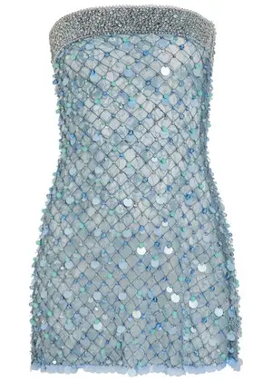 ROBERTA EINER Embellished Lace Mini Dress