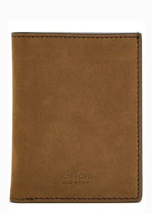 TOM FORD Nubuck Card Holder - Brown